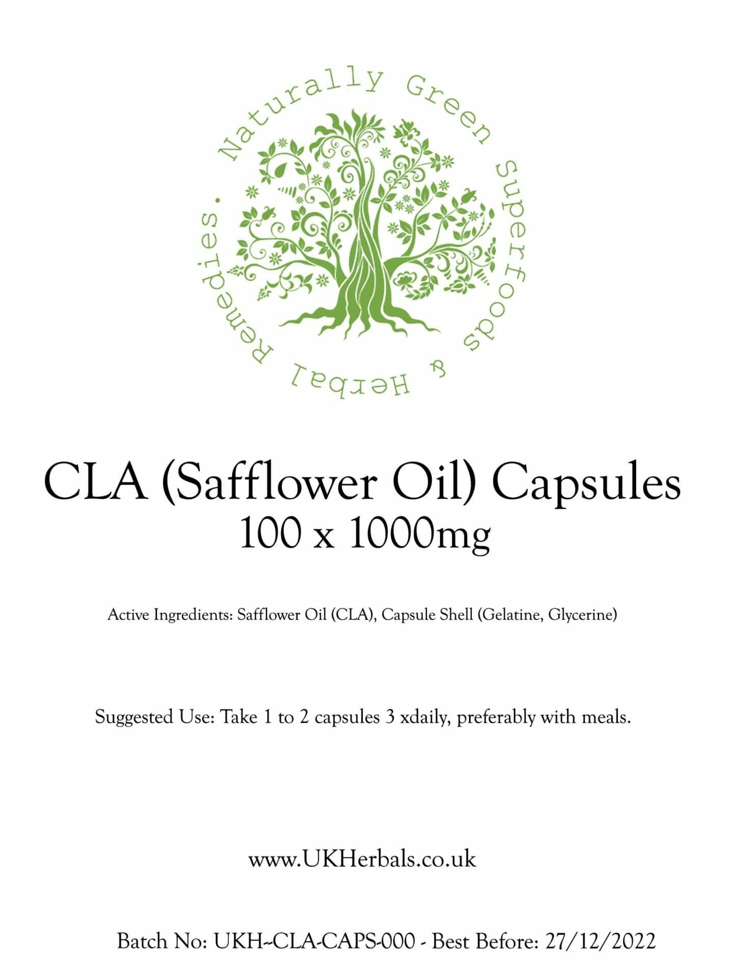 CLA Softgel Capsules - 1000mg - UkHerbals