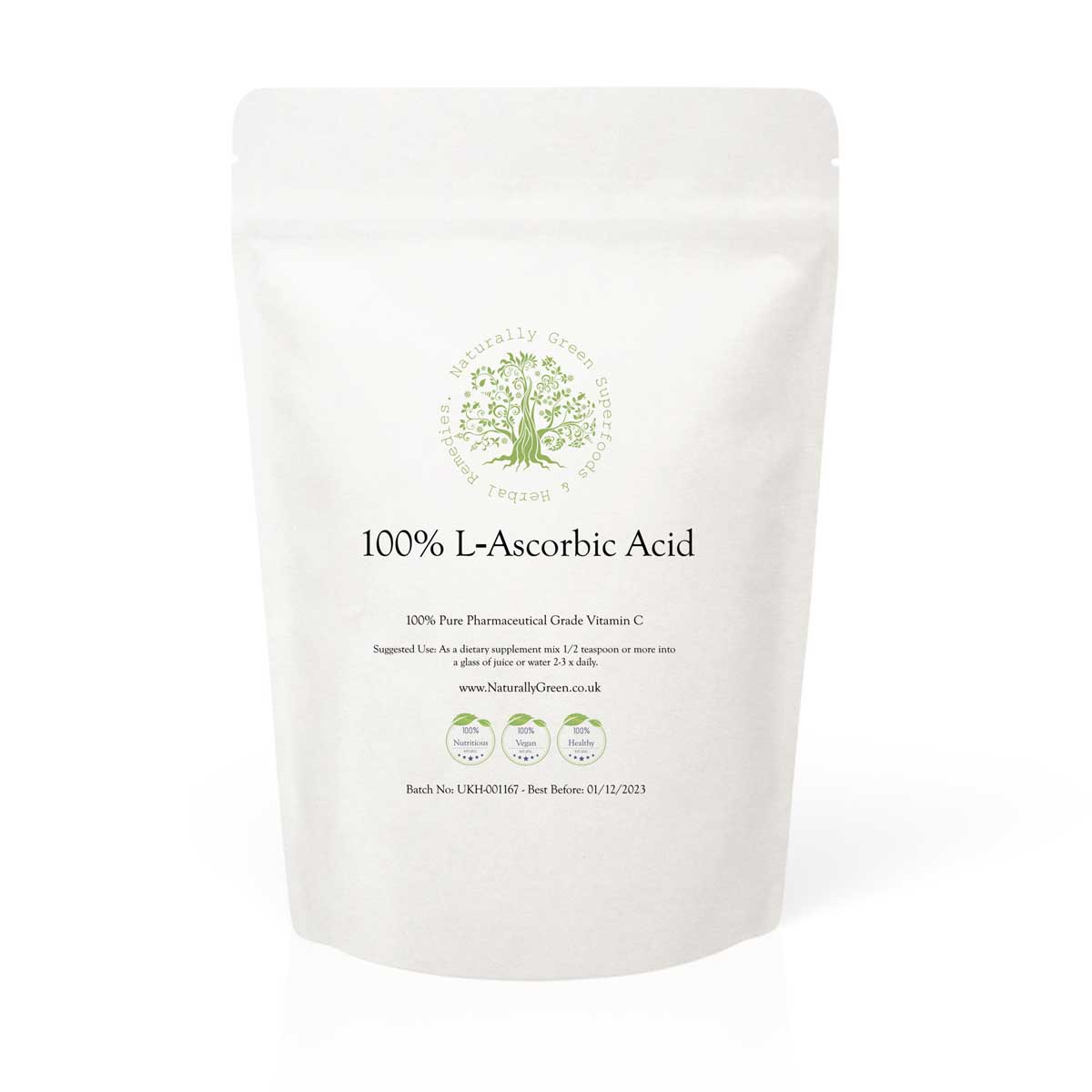 L-Ascorbic Acid - Pure Vitamin C Powder - UkHerbals